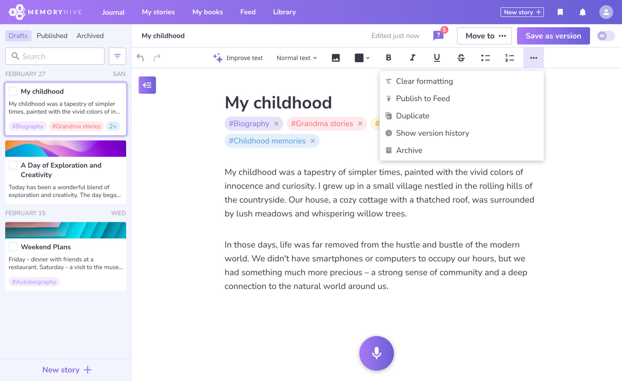 Write Your Story - Memory Hive