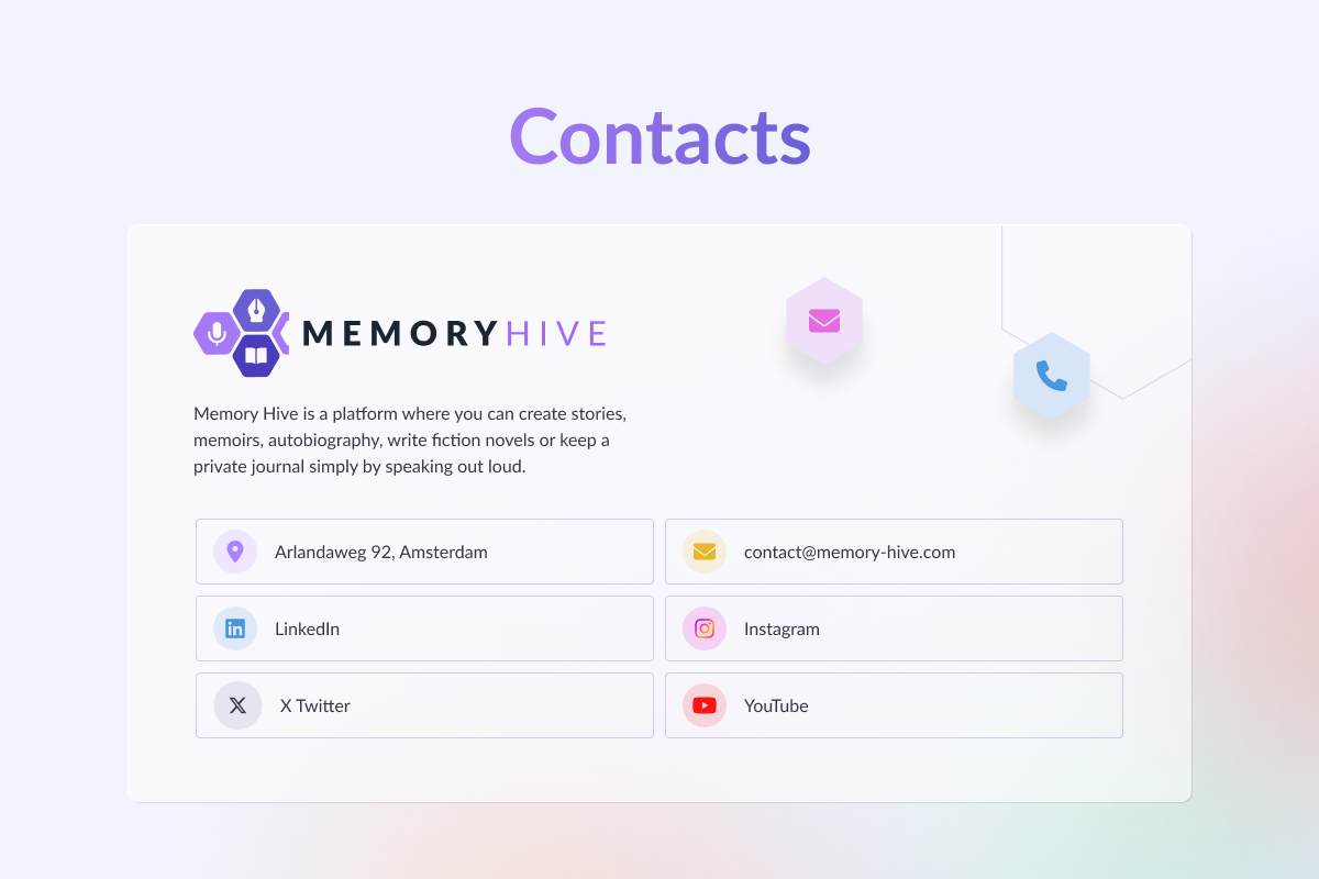 Contacts - Memory Hive